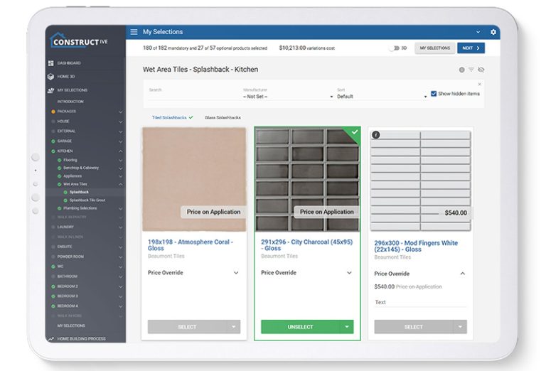 Online Selections for Residential Builders - Constructive Software